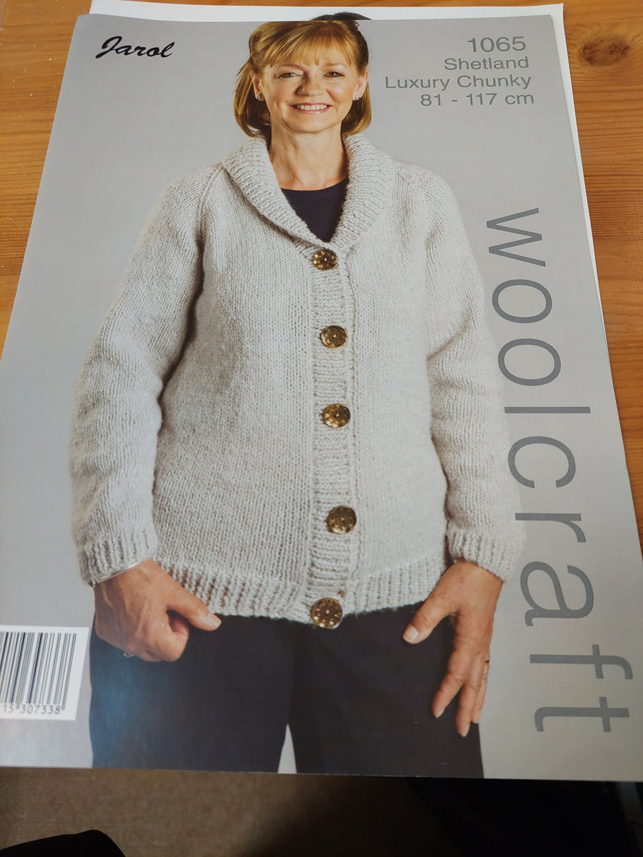Woolcraft 1065 - Chunky Shawl Neck Cardigan Knitting Pattern – Make it ...