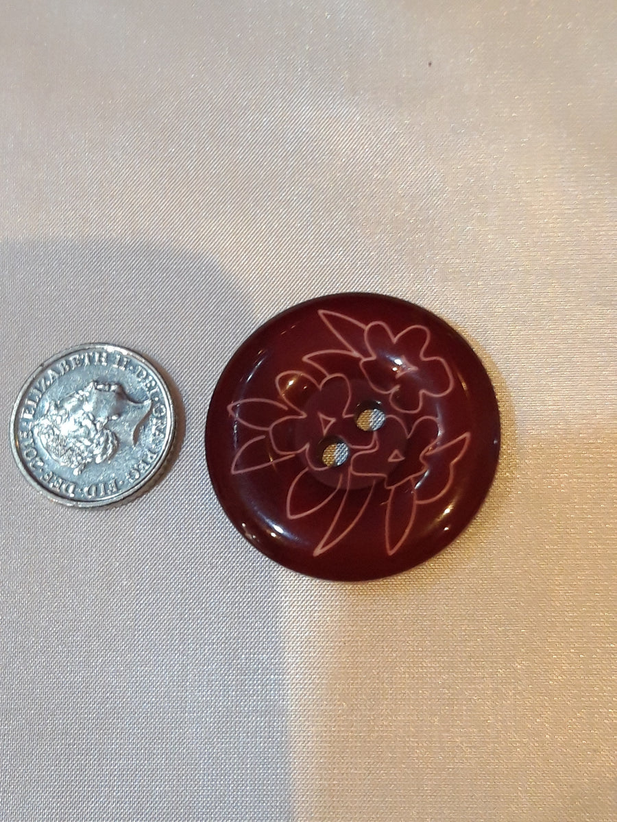 Large Floral Wine Button – Make it Wight