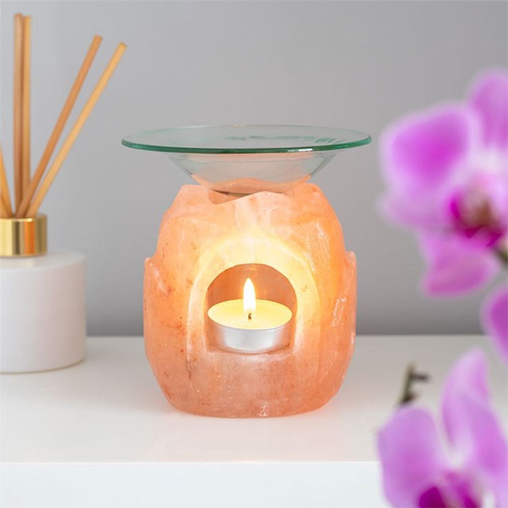 Lotus Flower Shaped Himalayan Salt Oil Burner – Make it Wight